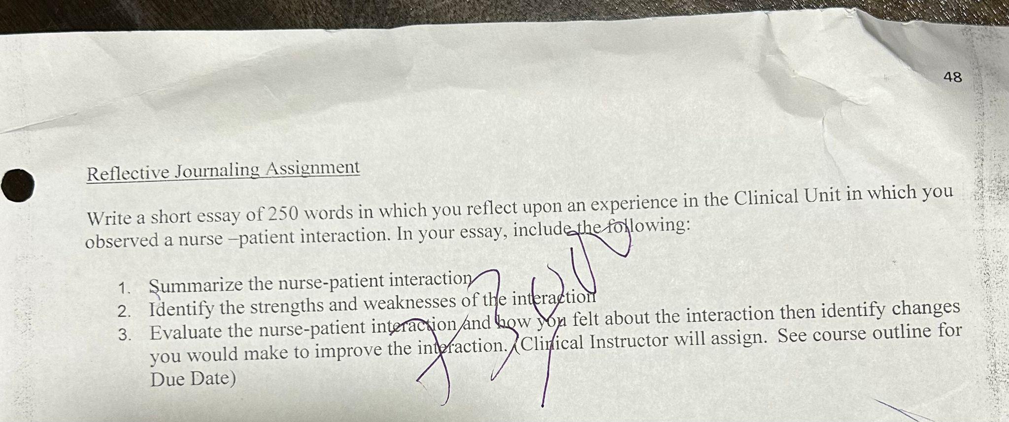 Solved Reflective Journaling Assignment Write a short essay | Chegg.com