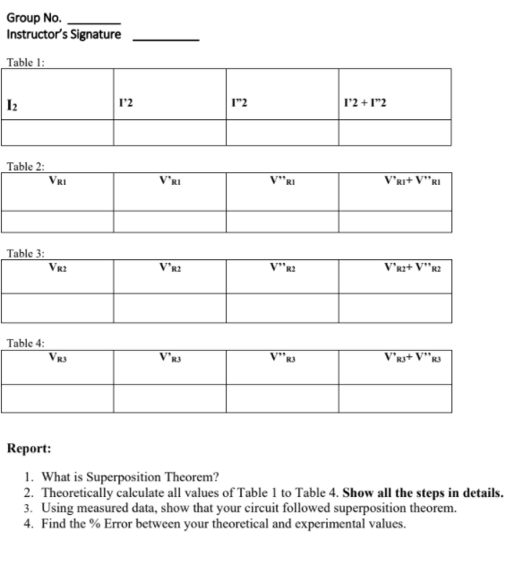 Solved Lab 6: Verification of Superposition Theorem. | Chegg.com