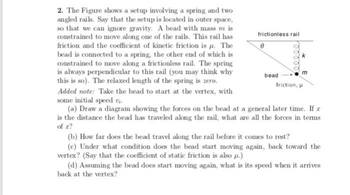 Solved 2. The Figure shows a setup involving a spring and | Chegg.com