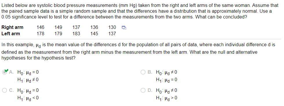 Solved Listed below are systolic blood pressure measurements | Chegg.com