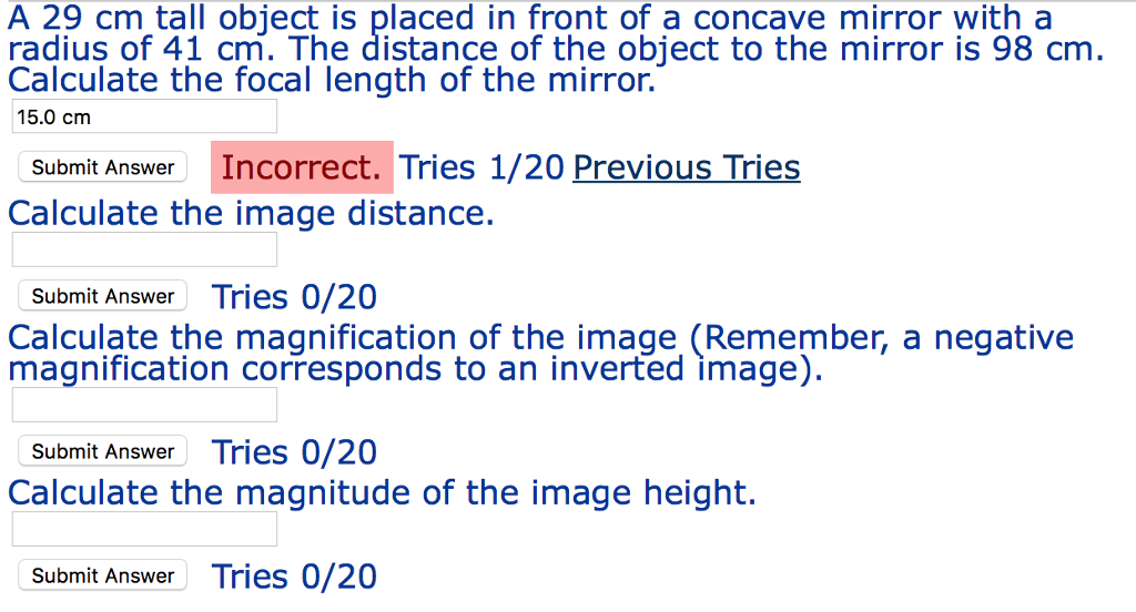 Solved A 29 cm tall object is placed in front of a concave | Chegg.com