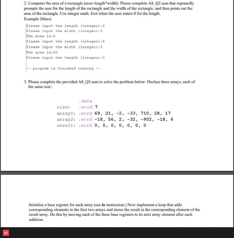 Solved 2. Computer the area of a rectangle | Chegg.com