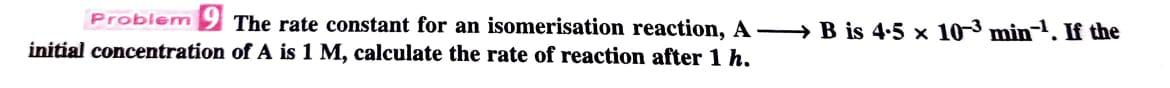 Solved Problem 9 The rate constant for an isomerisation | Chegg.com
