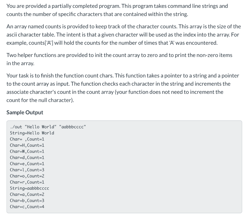 Solved You are provided a partially completed program. This | Chegg.com