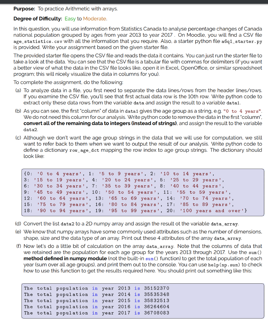 Purpose To Practice Arithmetic With Arrays Degree 