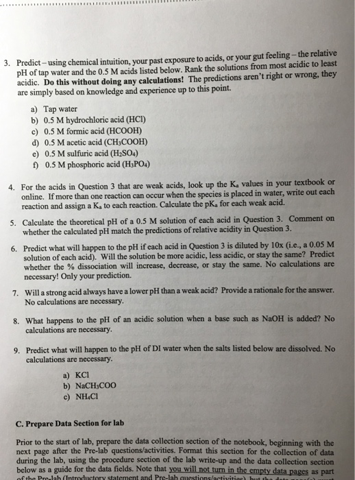 Solved STUDENT ASSIGNMENTS I. Pre-laboratory Preparation | Chegg.com