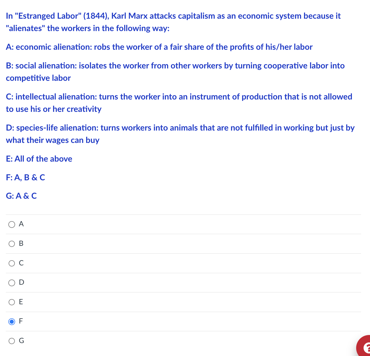 In "Estranged Labor" (1844), Karl Marx attacks | Chegg.com