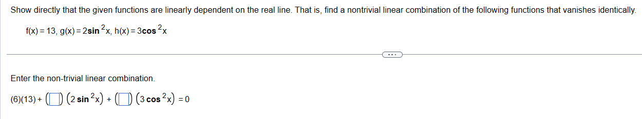 Solved Show directly that the given functions are linearly | Chegg.com