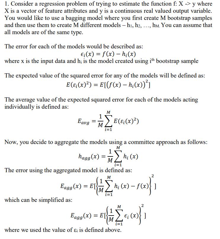 Solved 1. Consider a regression problem of trying to | Chegg.com