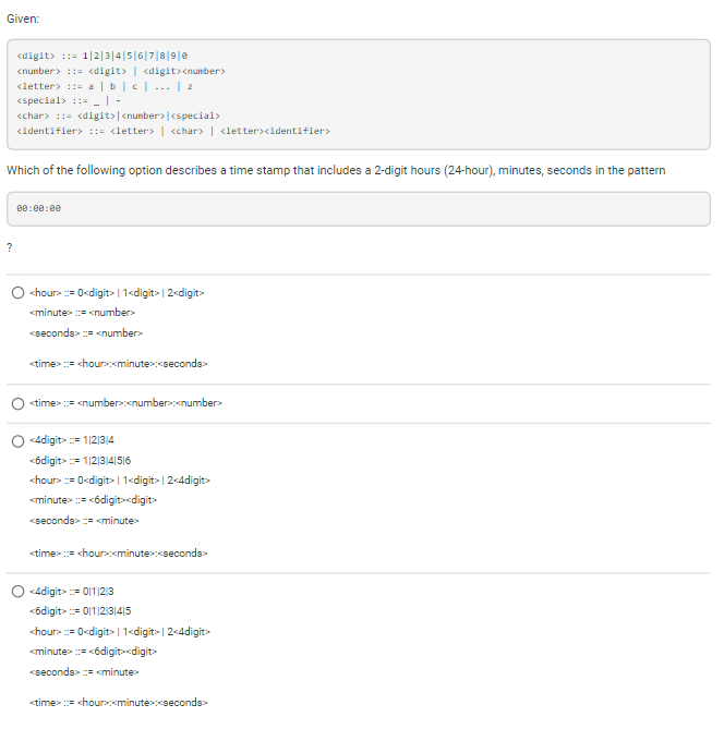 Solved Given these Backus Naur Form rules: ::= | Chegg.com