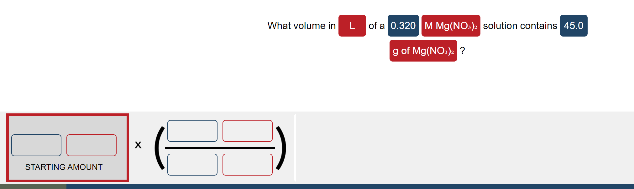 Solved What volume in of a solution contains ? | Chegg.com