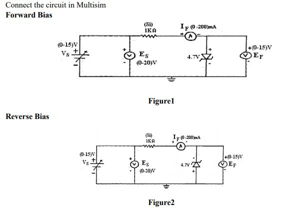 Solved Connect the circuit in Multisim Forward Bias (Si) IKA | Chegg.com