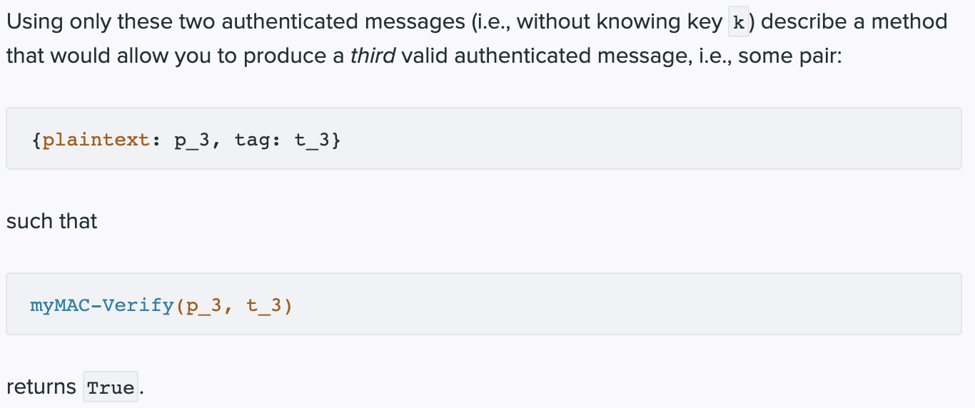 Solved Consider following message authentication code (MAC) | Chegg.com