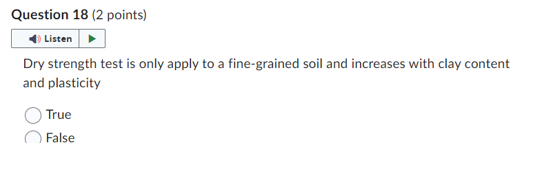 Solved Dry strength test is only apply to a fine-grained | Chegg.com