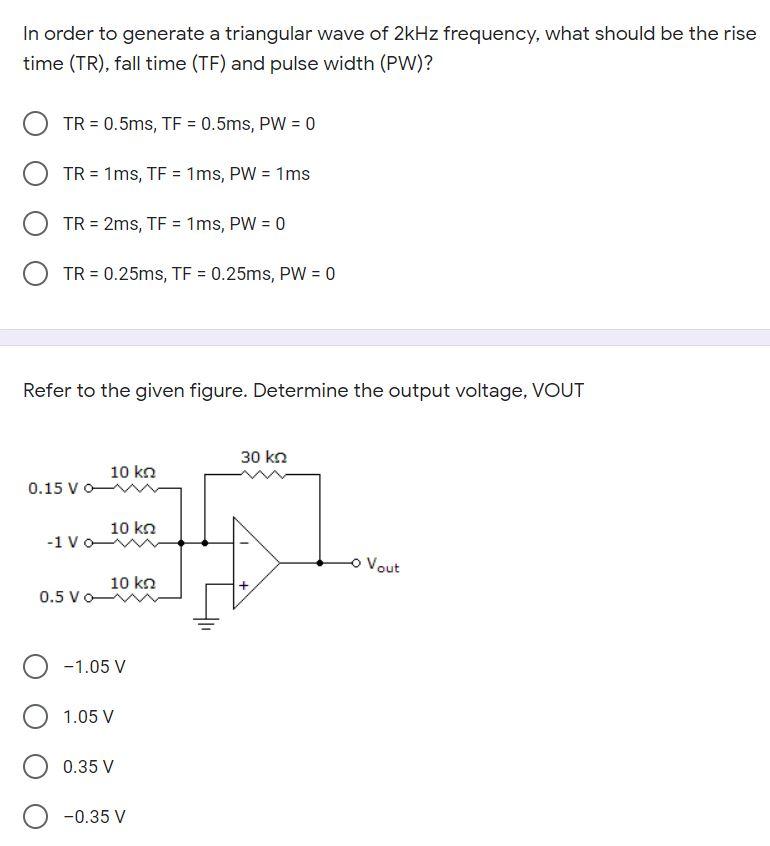 Solved In order to generate a triangular wave of 2kHz | Chegg.com
