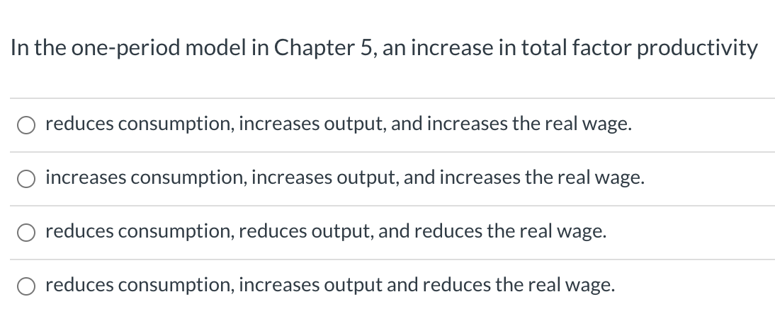 Solved In the one-period model in Chapter 5, an increase in | Chegg.com