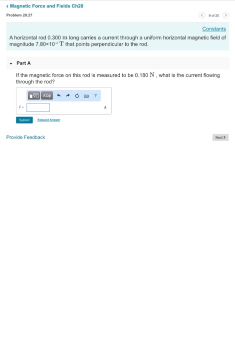 Solved Magnetic Force and Fields Ch2 Problem 20.27 8of 20 | Chegg.com