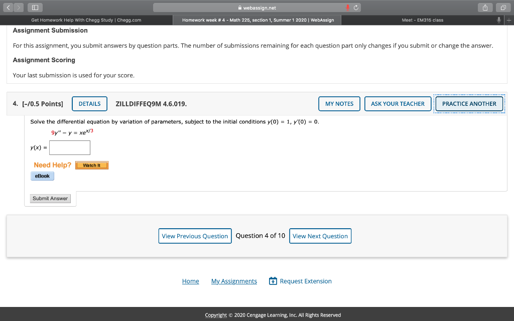 Solved webassign.net Homework week #4 - Math 225, Section 1, | Chegg.com