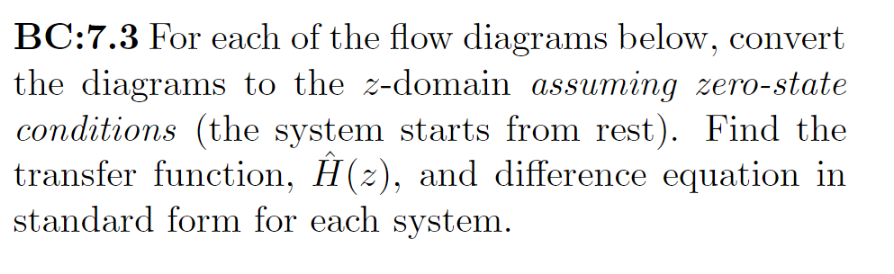 Solved BC:7.3 For each of the flow diagrams below, convert | Chegg.com