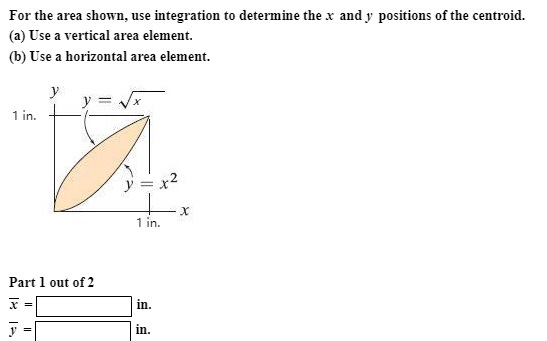 Solved For the area shown, use integration to determine the | Chegg.com