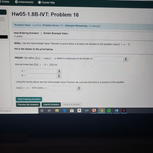 Solved Grades Achievements Course Help Hw05-1.8B-IVT: | Chegg.com