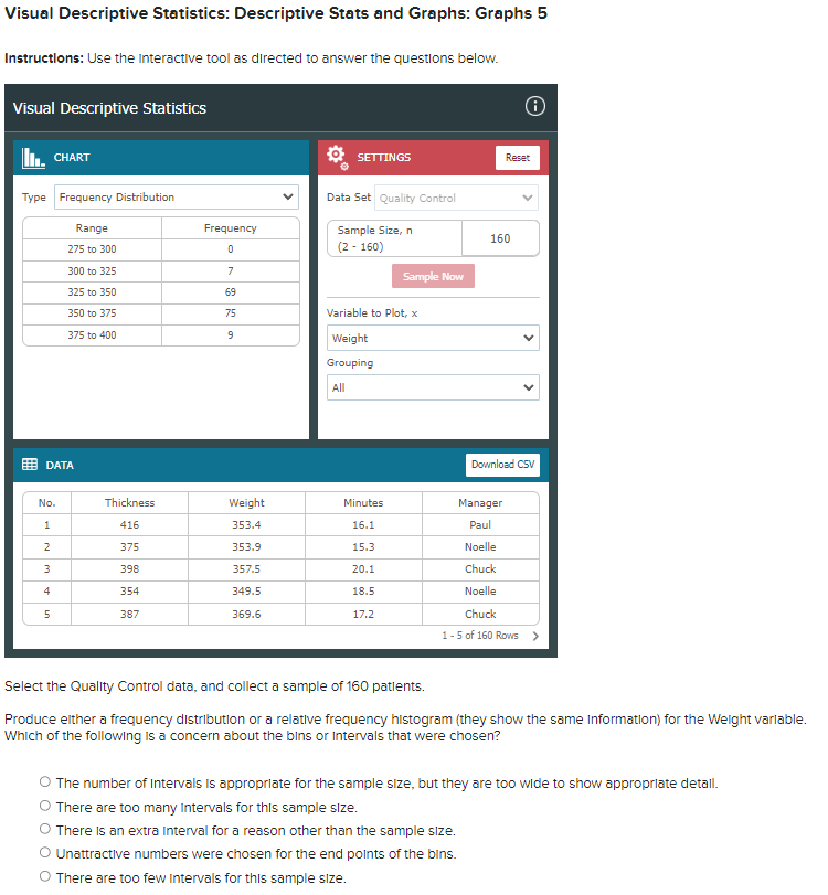 Solved Visual Descriptive Statistics: Descriptive Stats and | Chegg.com