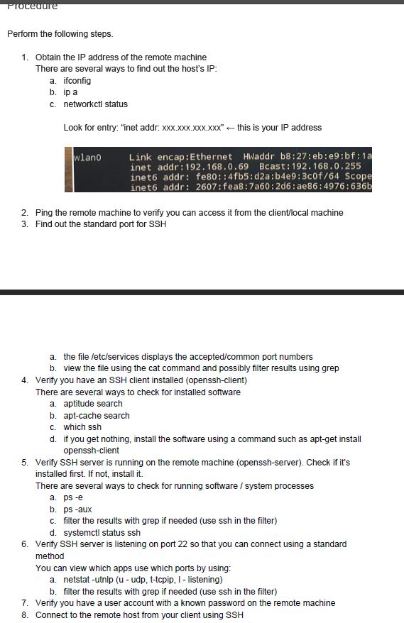 Solved Introduction SSH (Secure Shell) allows you to manage | Chegg.com