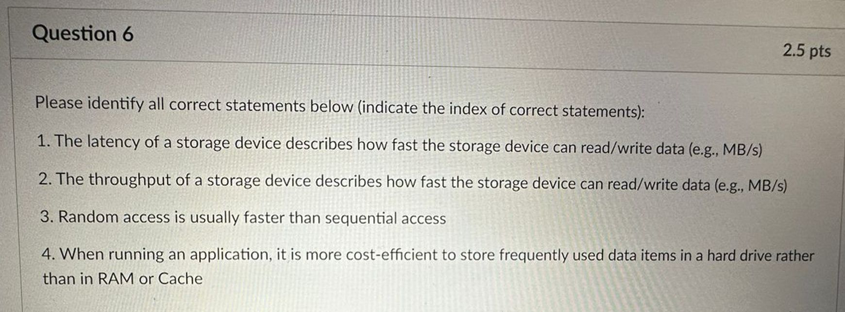 Solved Question 6Please identify all correct statements | Chegg.com Solved Question 6Please identify all correct statements | Chegg.com