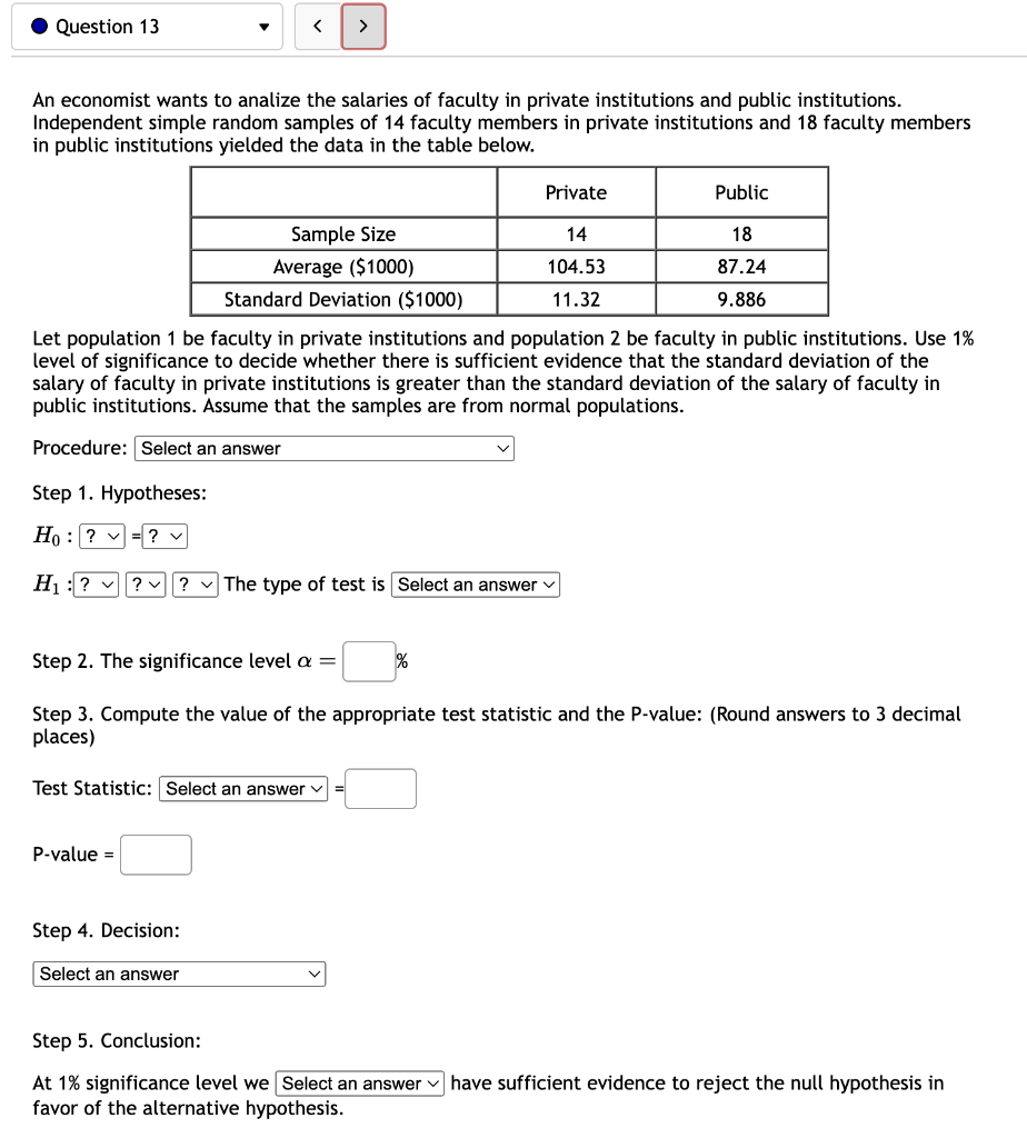Solved Select an answer Two means T (non-pooled) Hypothesis | Chegg.com