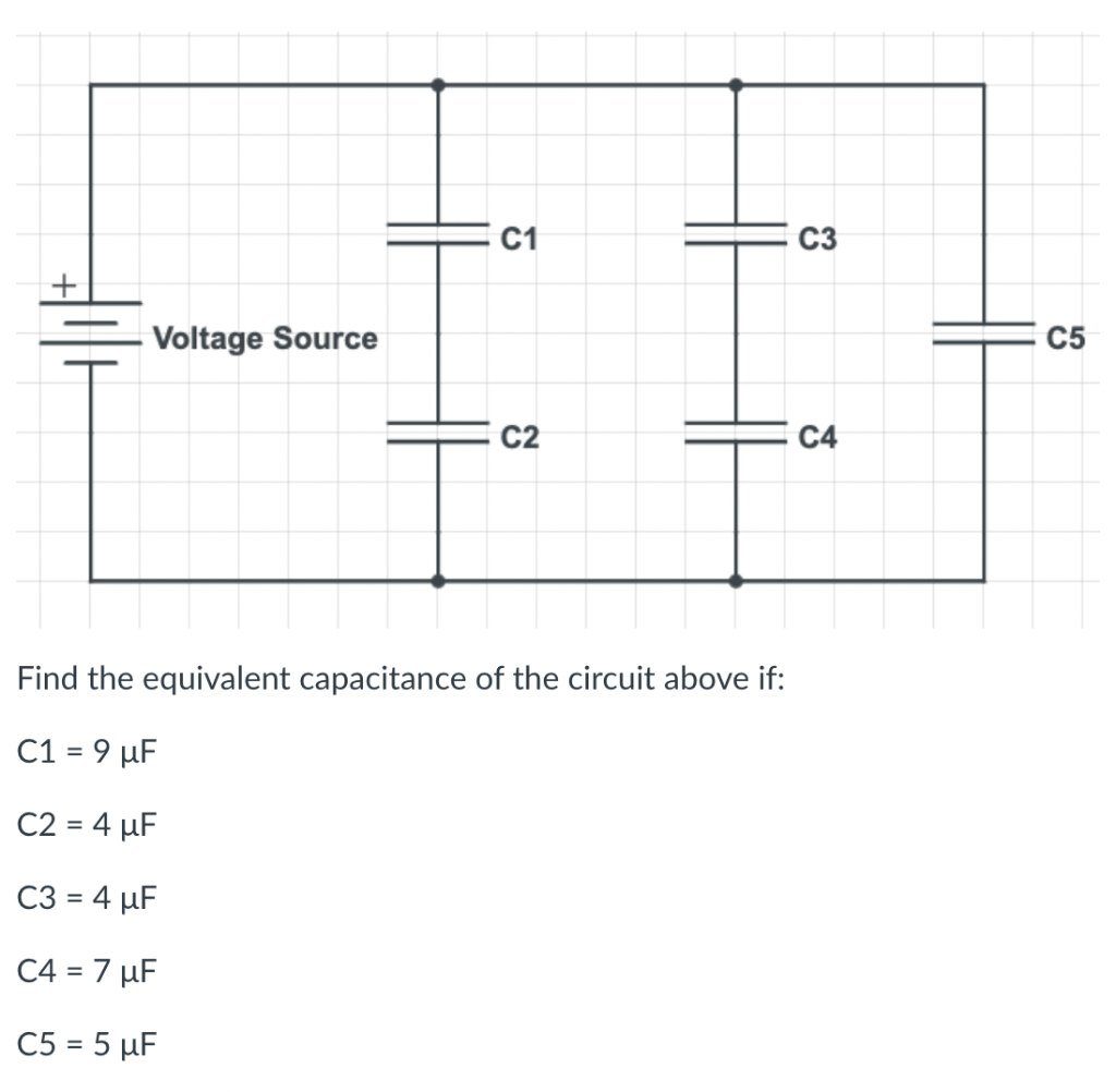 Solved Find the equivalent capacitance of the circuit above | Chegg.com