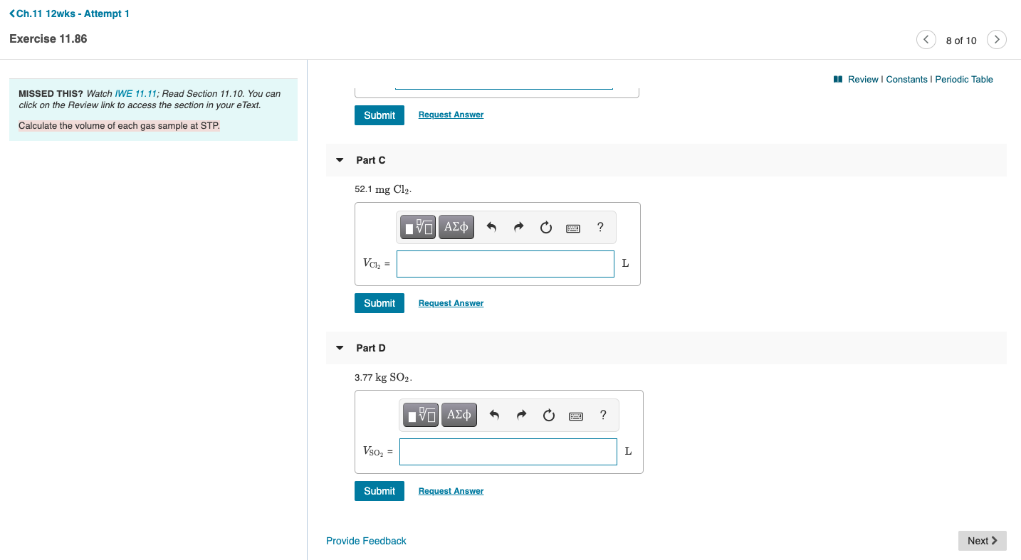 Solved Exercise 11.86 8 of 10 Review Constants Periodic | Chegg.com