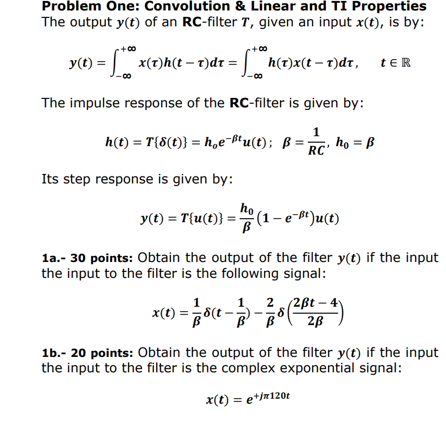 Solved Problem One: Convolution & Linear and TI Properties | Chegg.com