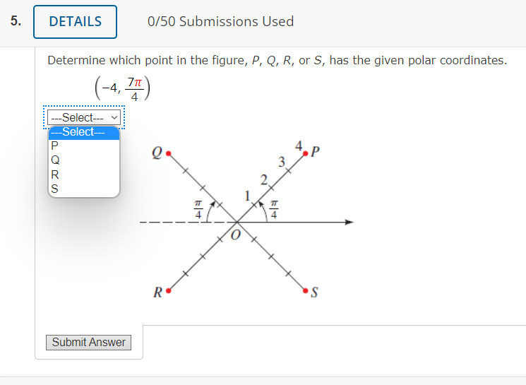 Solved 0/50 Submissions Used Determine which point in the | Chegg.com