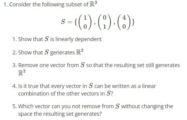Solved 1. Consider the following subset of R2 | Chegg.com