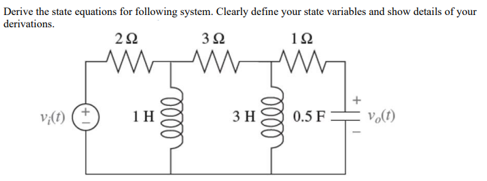 Solved Derive the state equations for following system. | Chegg.com