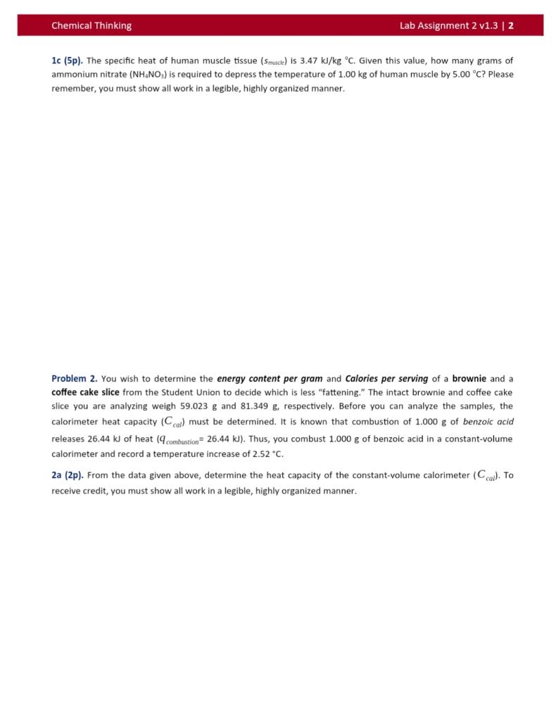 Solved Chemical Thinking Lab Assignment 2 v1.3 | 1 Lab | Chegg.com