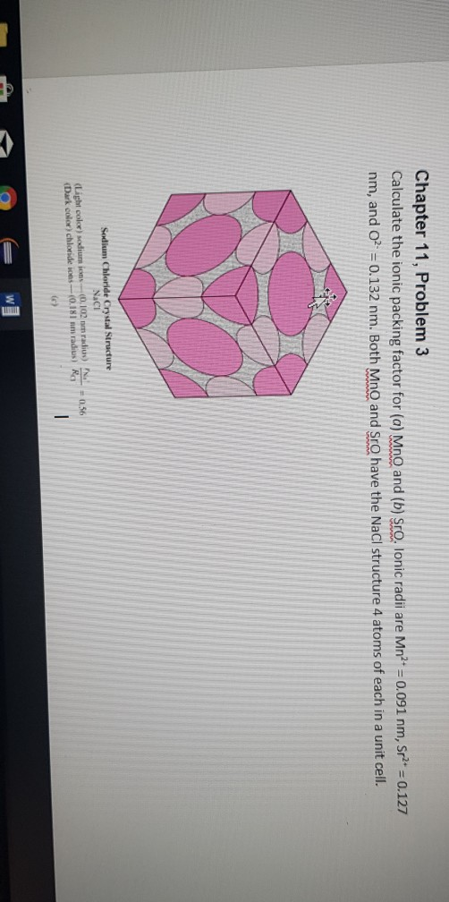 Solved Chapter 11, Problem 3 Calculate the ionic packing | Chegg.com