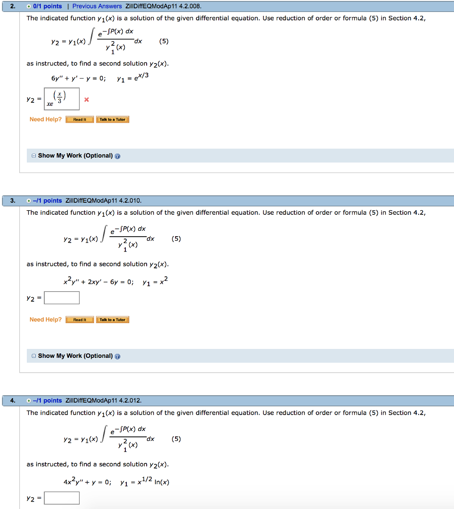 Solved 2. 0/1 points| Previous Answers ZillDiffEQModAp11 | Chegg.com