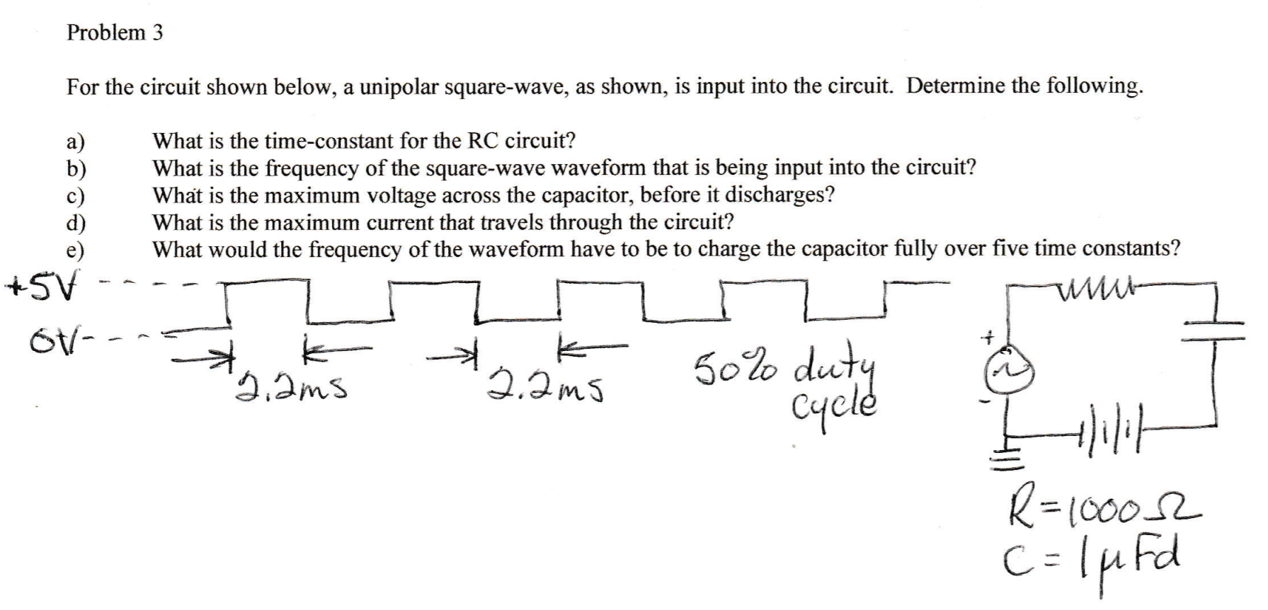 Solved Problem 3 For the circuit shown below, a unipolar | Chegg.com