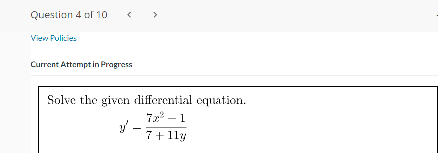 Solved Current Attempt in Progress Solve the given | Chegg.com