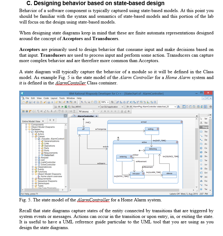 C. Designing behavior based on state-based design | Chegg.com