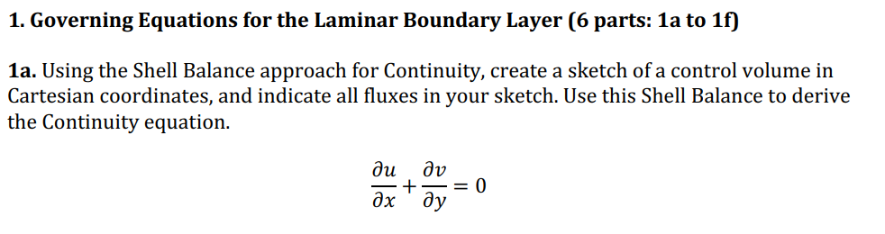 Solved 1. Governing Equations for the Laminar Boundary Layer | Chegg.com