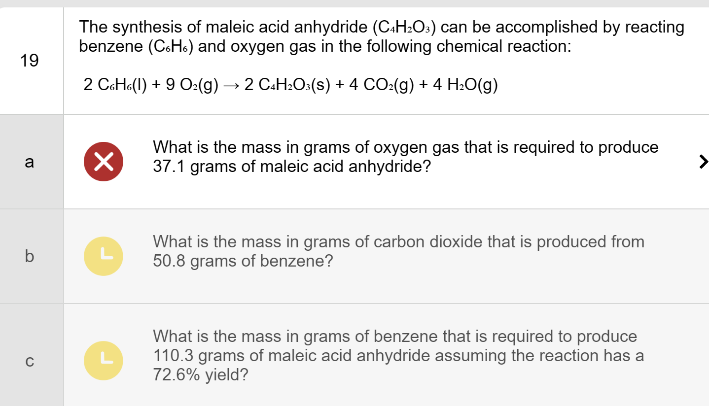Solved The synthesis of maleic acid anhydride (C4H2O3) can | Chegg.com