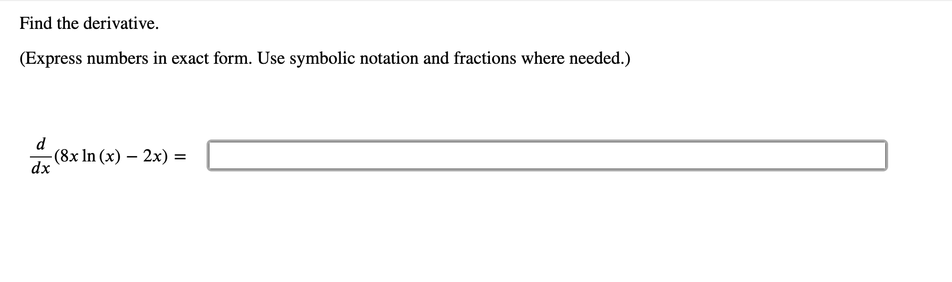 Solved Find the derivative. (Express numbers in exact form. | Chegg.com