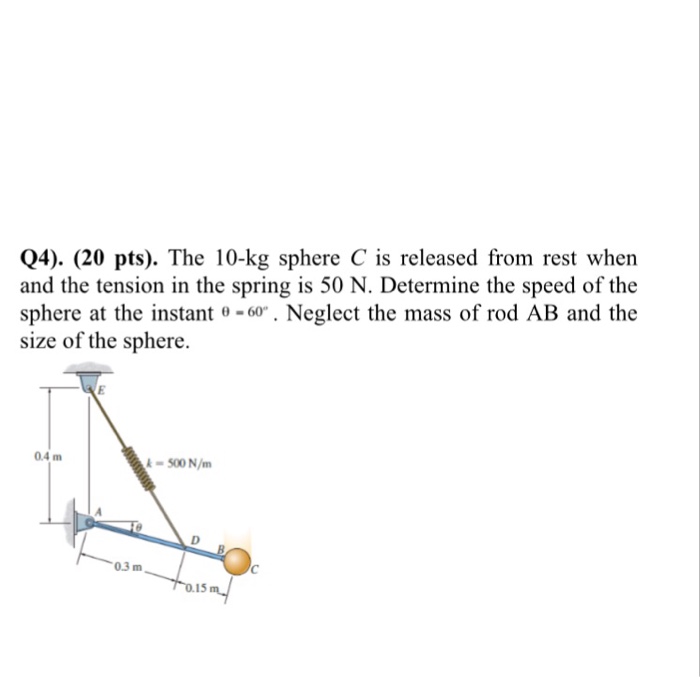 Solved Q4). (20 pts). The 10-kg sphere C is released from | Chegg.com