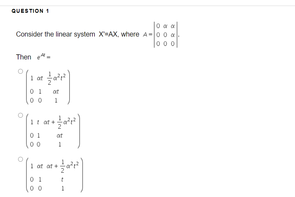 Solved QUESTION 1 0 & & Consider the linear system X'=AX, | Chegg.com