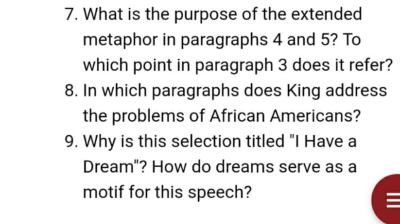 7. What is the purpose of the extended metaphor in | Chegg.com