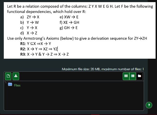 Solved Maximum file size: 20MB, ﻿maximum number of files: | Chegg.com