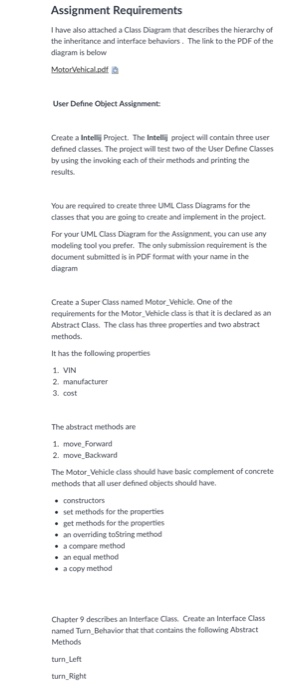 Assignment Requirements I have also attached a Class | Chegg.com