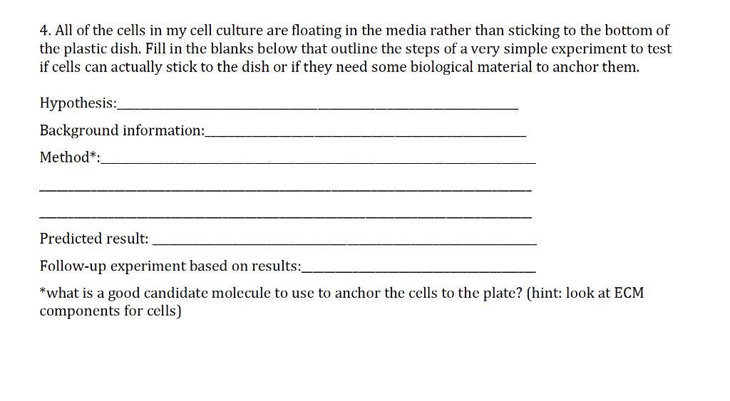 Solved All of the cells in my cell culture are floating in | Chegg.com